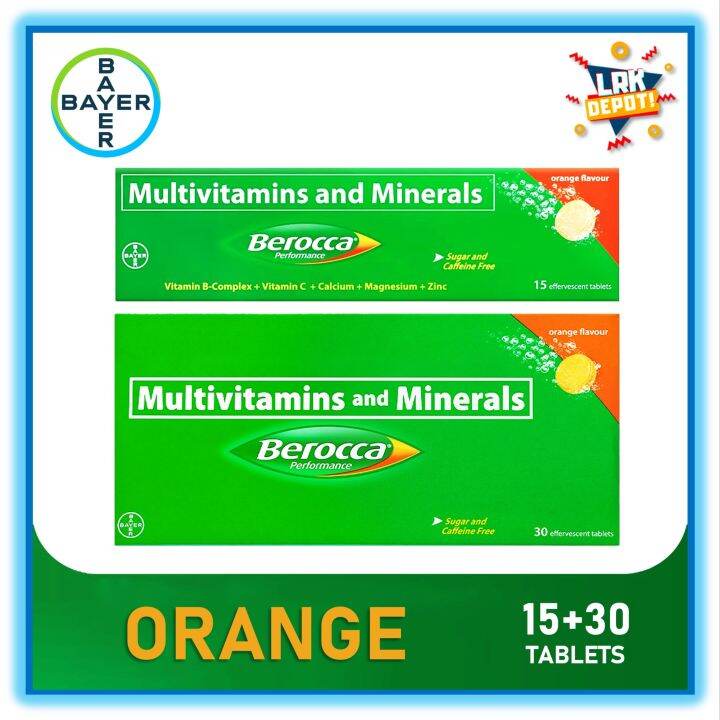 Berocca Orange Flavor (BUNDLE 30 + 15 Effervescent Tablets ...