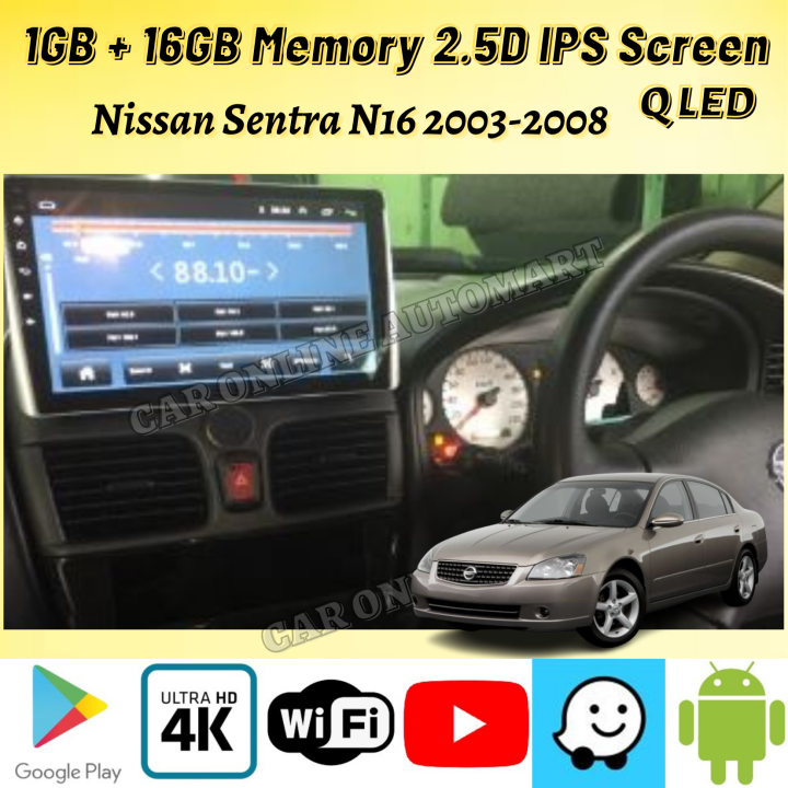 NISSAN SENTRA N16 2003-2008 ~ MOHAWK T3L MS SERIES Q-LED 1GB+16GB 4K ANDROID PLAYER WITH CASING ...
