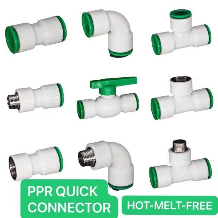 PPR QUICK CONNECTOR HOT-MELT-FREE HOT & COLD WATER PIPE PPR FITTINGS ...