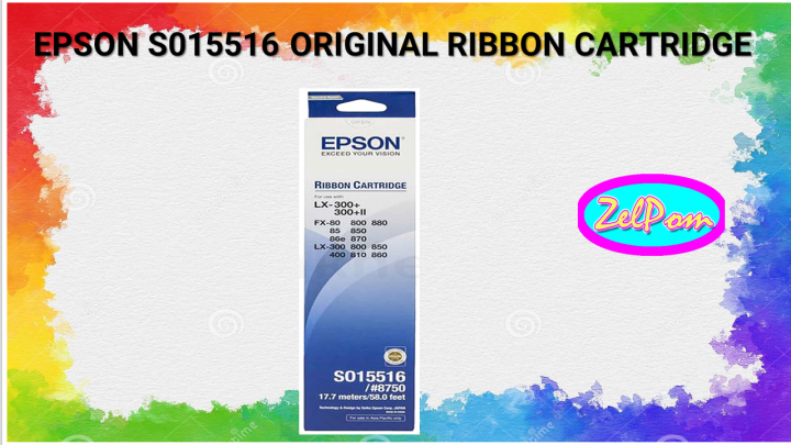 EPSON S015516 ORIGINAL RIBBON CARTRIDGE FOR PRINTER LX-300+/FX-80/LX ...