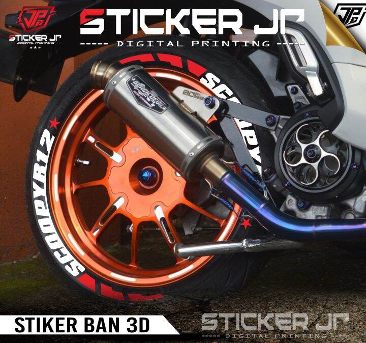 Sticker Ban / Font Ban / Tire Bomb / 3D stiker ban SCOOP R12 Sticker ...