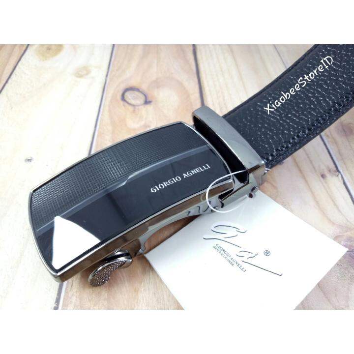 Gesper Ikat Pinggang Pria Kulit Asli Rell Ori Giorgio Agnelli 4.0 cm GA ...