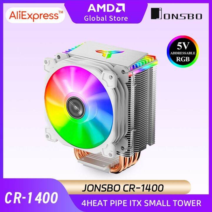 JONSBO CR-1400 ARGB CPU Cooler 4 Heat Pipe Tower 5V 3 Pin ITX Air ...