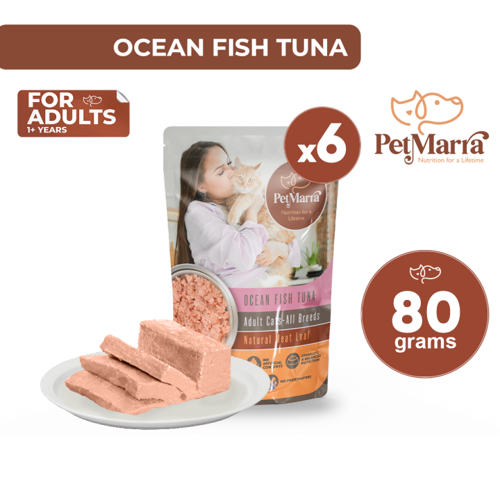PetMarra Natural Meat Loaf Adult Cat Wet Food Pouch Ocean Fish Tuna ...
