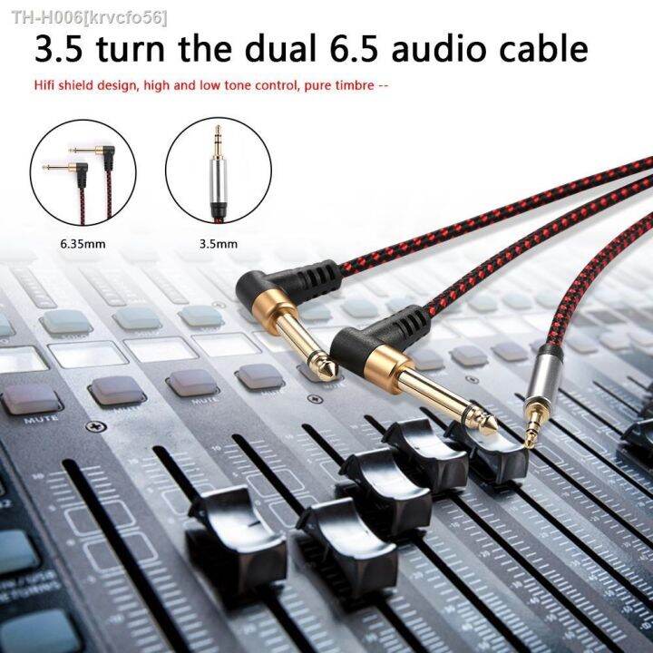 ♞ ๑ Audio Cable Angled Mini Jack 3.5 to Dual 1/4 quot; Jack for TV PC ...