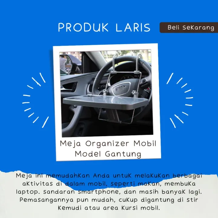 Meja Organizer Mobil Model Gantung Bisa berfungsi menjadi meja kursi ...