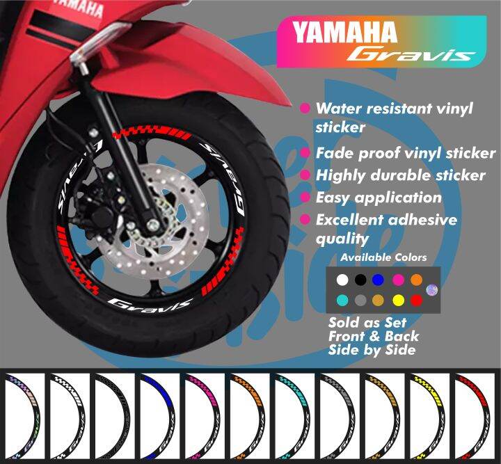 Yamaha Mio Gravis Mag Decals Sticker Front & Back Side by Side 4pcs ...