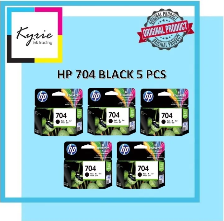 HP 704 Black Original Ink Advantage Cartridge Set of 5pcs (CN692AA ...