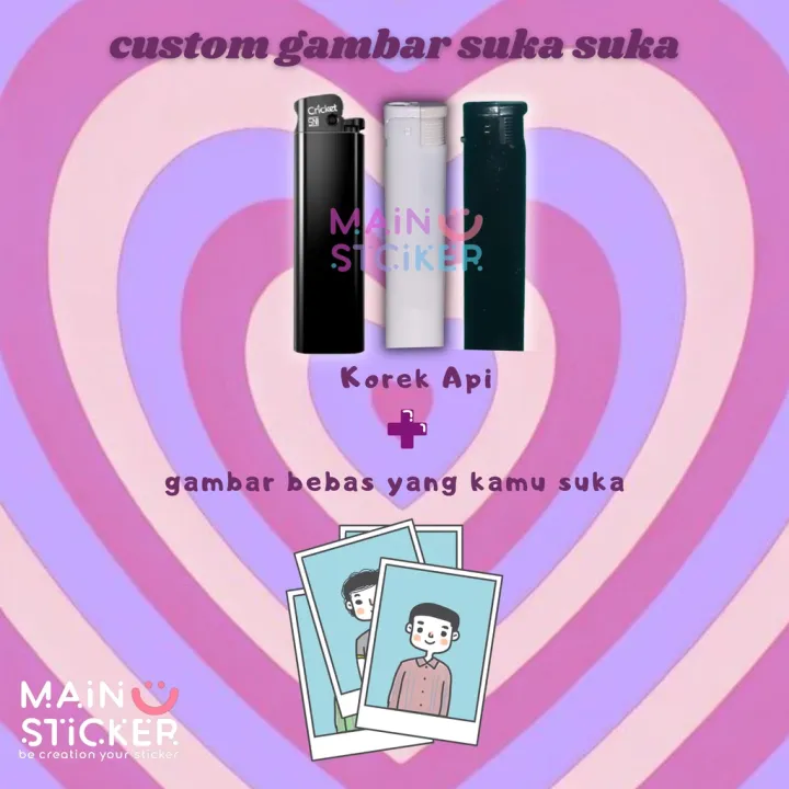 CUSTOM GAMBAR - Korek Api Cricket Bara Lighter Pink Aesthetic | Lazada ...
