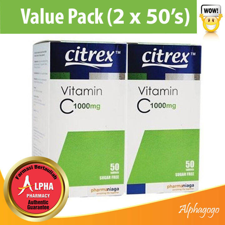 Citrex Vitamin C (1000mg) 2 X 50 Tablets (Twin Pack) | Lazada
