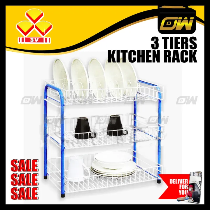 3-Layer Kitchen Rack/Plate Rack/Bowl Rack/Cup Rack/Cutlery Rack/Plate ...