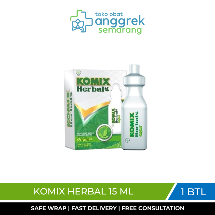 KOMIX HERBAL 15 ML / OBAT HERBAL UNTUK BATUK MEMBANTU MEREDAKAN BATUK ...