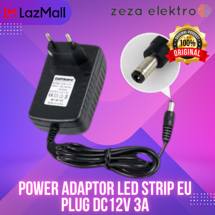 Power Adaptor LED Strip EU Plug DC12V 3A adaptor adaptor power dc 12 volt adaptor 12 volt ...
