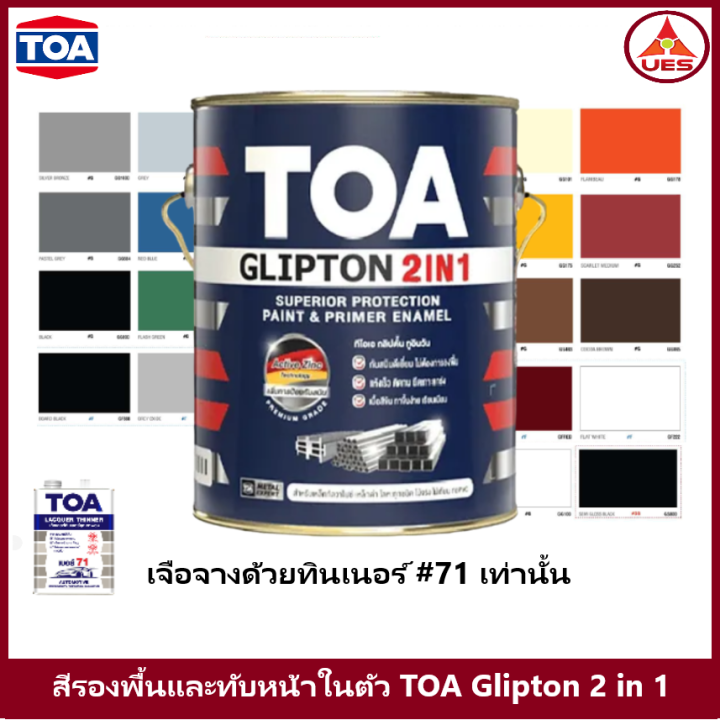 TOA Glipton 2 in 1 สีเคลือบเงาพร้อมรองพื้นกันสนิมในตัว สีเคลือบเงา ทีโอ ...
