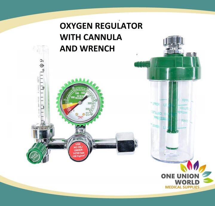 Oxygen Regulator with Cannula and Wrench Oxygen Regulator Complete Set ...