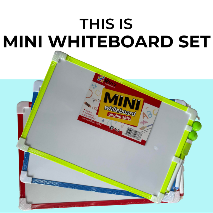 Well's Mini Whiteboard Set Double Sided with Marker and Magnets | Lazada PH