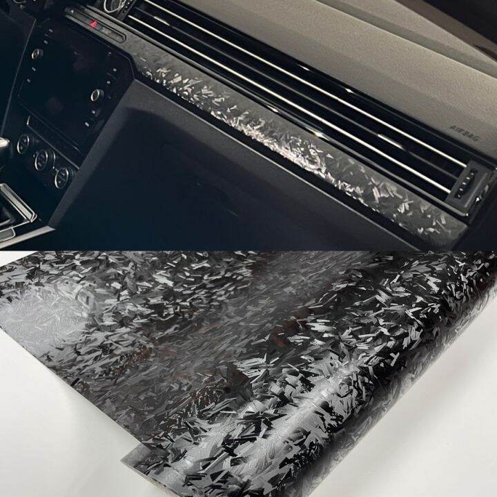 50cmx200/300/500cm Matt black satin Forged Carbon Sticker Vinyl Wrap ...