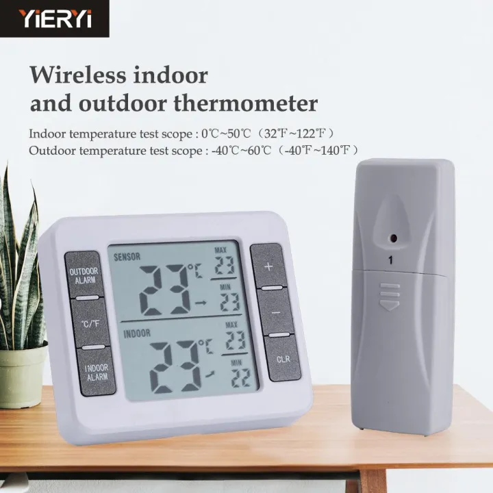 yieryi New Wireless Digital Hygrometer Indoor Outdoor Thermometer ...
