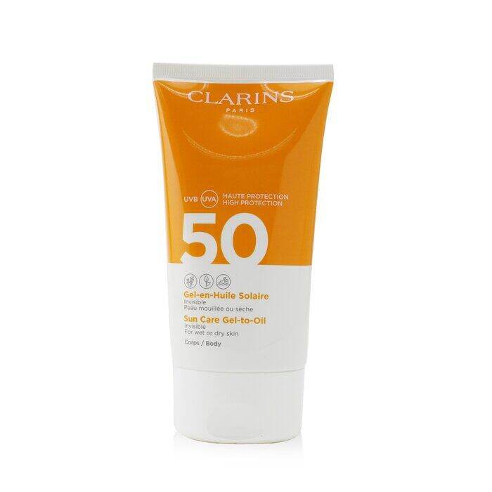 Clarins Invisible Sun Care Gel-To-Oil สำหรับ Body SPF 50-สำหรับเปียก ...