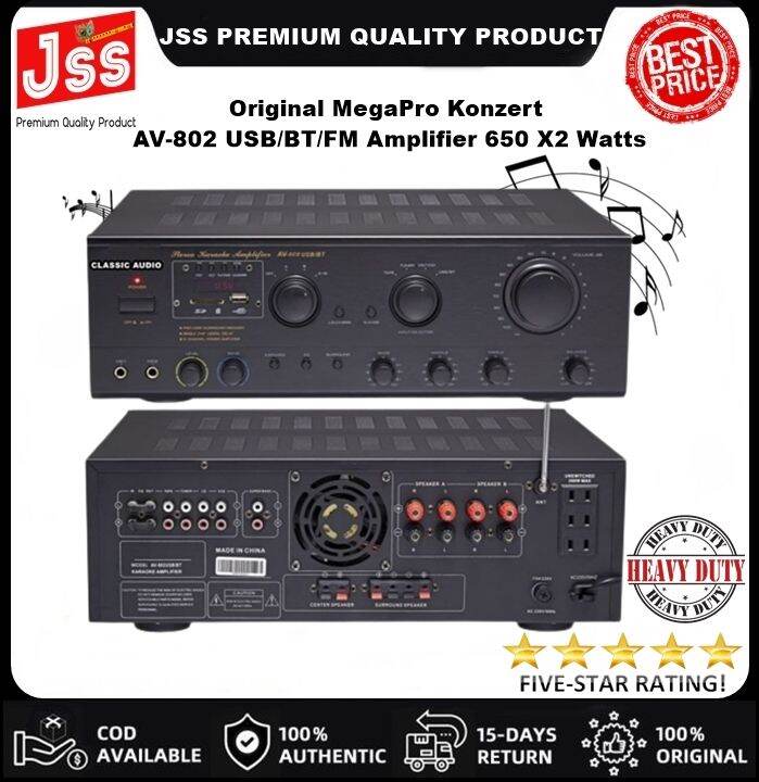 JSS MegaPro Konzert Bosca Amplifier Super Heavy Duty 650 X2 Watts AV ...