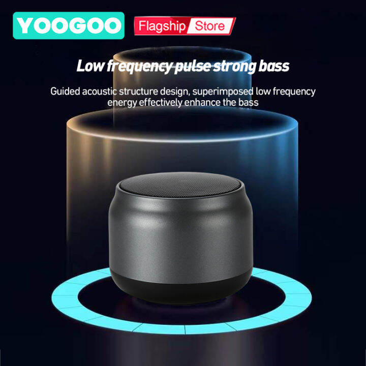 YOOGOO Portable Speaker Bluetooth Bass with Mic HiFi Stereo Mini ...