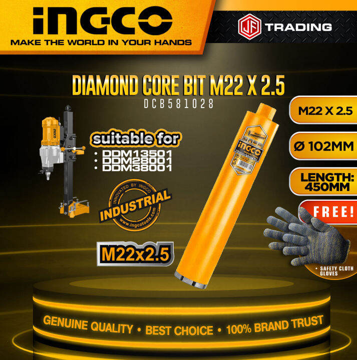 INGCO Diamond Core Bit M22 x 2.5 DCB581028 (WITH FREE SAFETY CLOTH ...