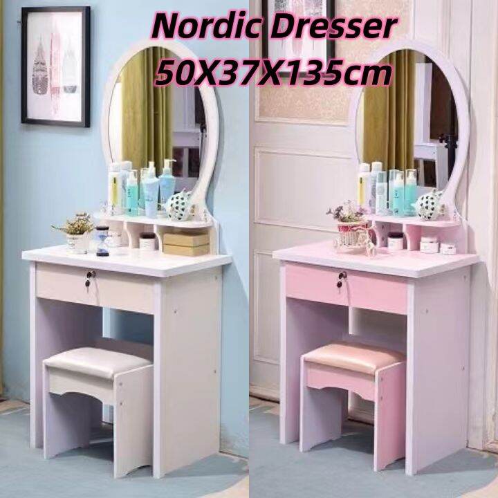 Dressing Table Bedroom Multifunctional Dresser With Chair Mini Modern ...