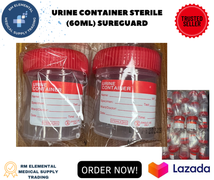 URINE CONTAINER SUREGUARD (60 ML) STERILE 10s, 25s, 50s | Lazada PH