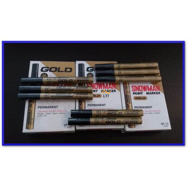Spidol Paint Marker Snowman Medium Tip GP-12 Gold Per Lusin BISA CAMPUR ...