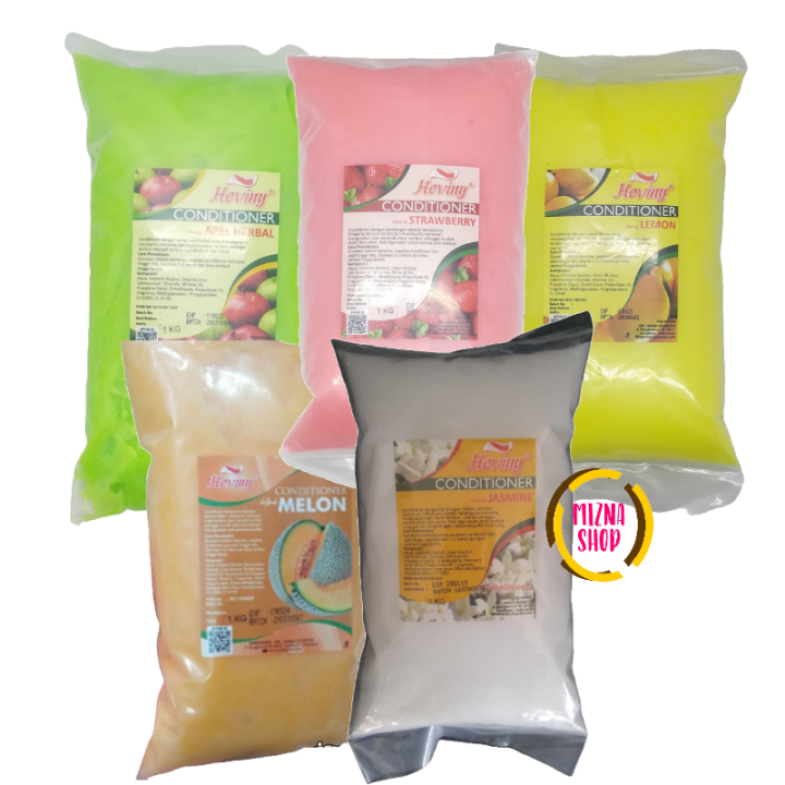 Heviny Conditioner Refill 1 Liter Aroma Buah Lemon / Apel / Jasmine ...