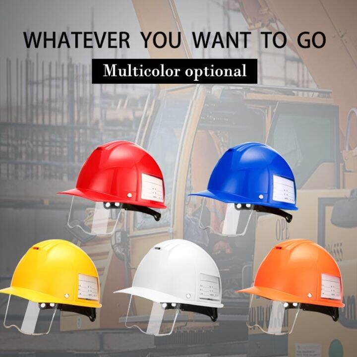 Safety Helmet ABS Hard hat with Half Protective Screen Work Cap ...