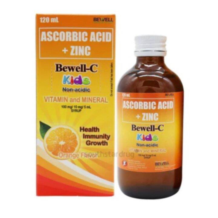 BEWELL C Kids Ascorbic Acid Sodium Ascorbate Zinc Syrup 120ml | Lazada PH