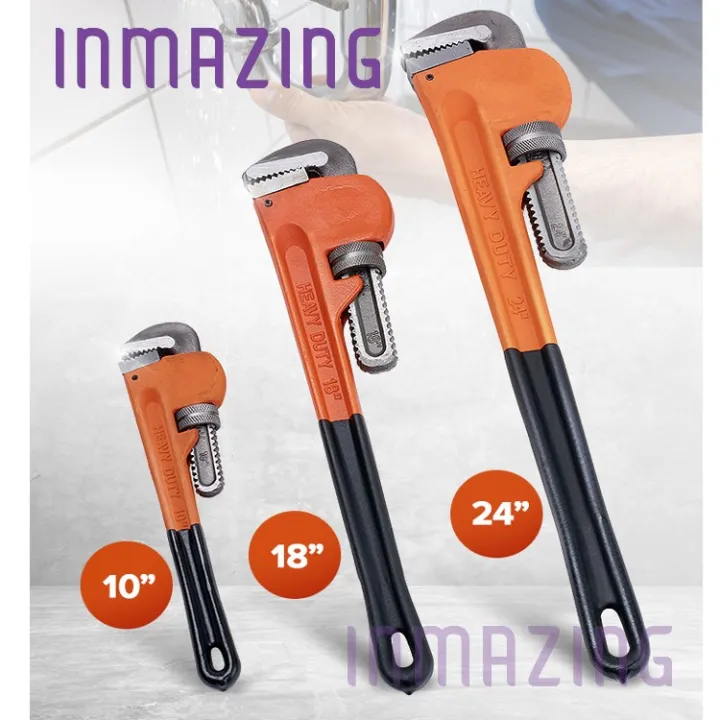 Inmazing 24 Inch Heavy Duty Adjustable Pipe Wrench Plumber Industrial ...