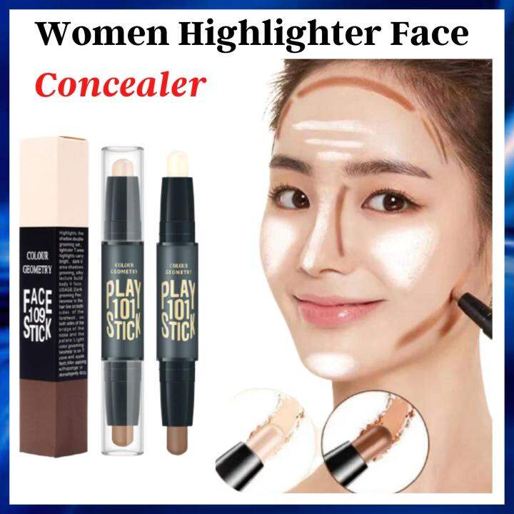Women Highlighter Face Concealer Shadow Stick Nose Pencil Cosmetic 3D ...