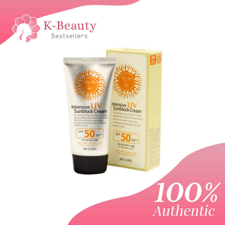 3W CLINIC Intensive UV Sunblock Cream SPF 50 PA+++ 70ml | Lazada PH