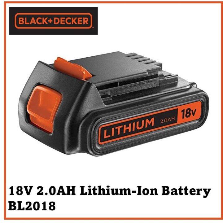 Black & Decker Original 18V 2.0AH Li-Ion Battery BL2018 Black+Decker | Lazada