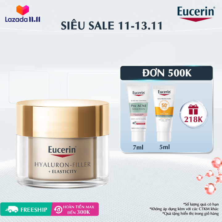 Kem dưỡng ngăn ngừa nếp nhăn sâu & da chảy xệ ban đêm Eucerin Anti-age Hyaluron-Filler+ ...