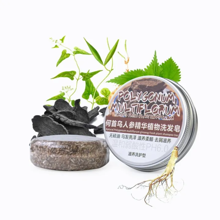 1pcs Radix Polygoni Multiflori ginseng ginger bamboo charcoal shampoo ...