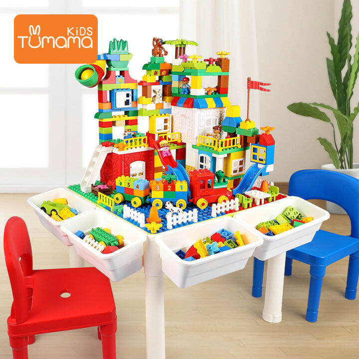 Building Blocks Table and Chair Set with 230pcs Blocks Lego Table Build ...
