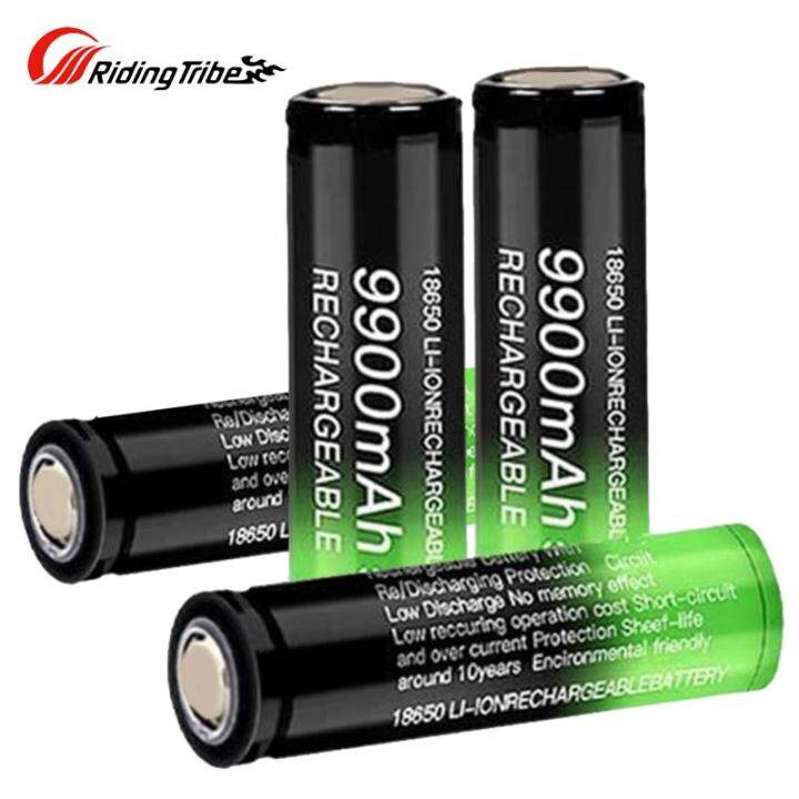 Riding Tribe 4 Packs 3.7V 18650 9800mAh Capacity Lithium Rechargeable ...