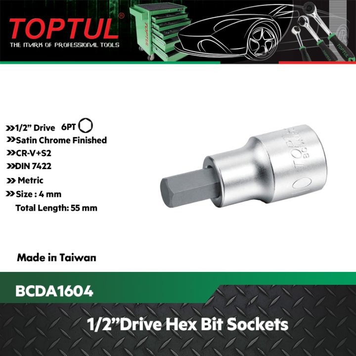 Toptul 1/2" Drive Hex Bit Sockets- | Lazada PH