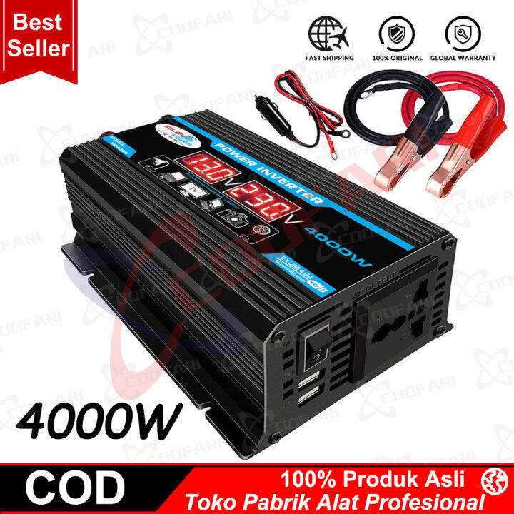 Inverter Frekuensi Tinggi, Modifikasi Gelombang Sinus, Daya Puncak 4000W Inverter DC 12V ke AC ...