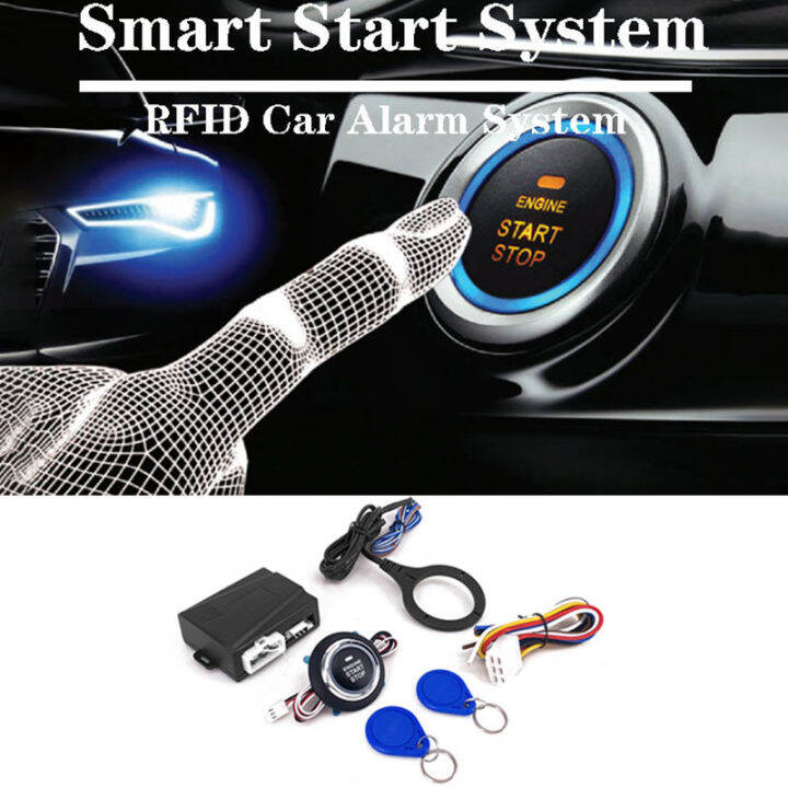 Smart RFID Car Alarm System Push Engine Start Stop Button Lock Ignition ...