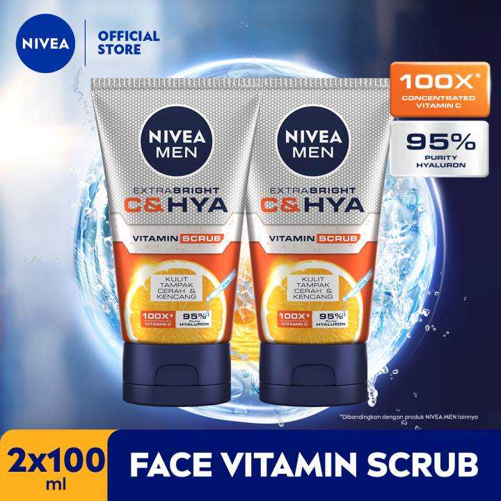 NIVEA MEN Extra Bright C&HYA Vitamin Face Scrub 100ml Twinpack - Sabun ...