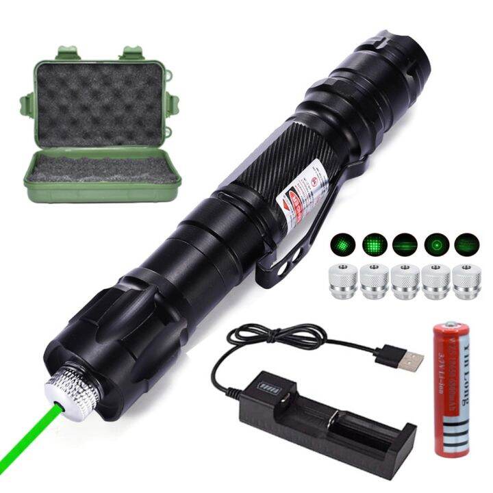 High Power Laser Pointer 009 Rechargeable USB Hunting Burning Torch Powerful 5000 m Green Laser ...