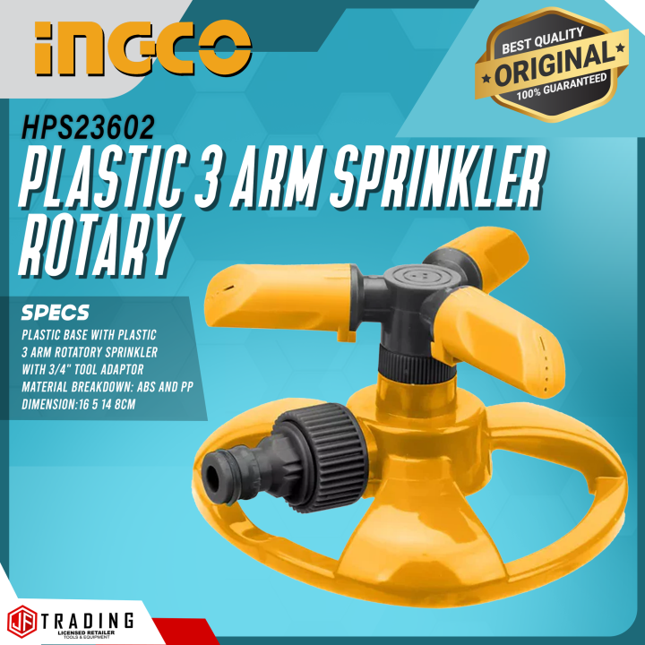 INGCO Plastic 3 Arm Sprinkler Rotary HPS23602 High Quality Brands ♦JF ...