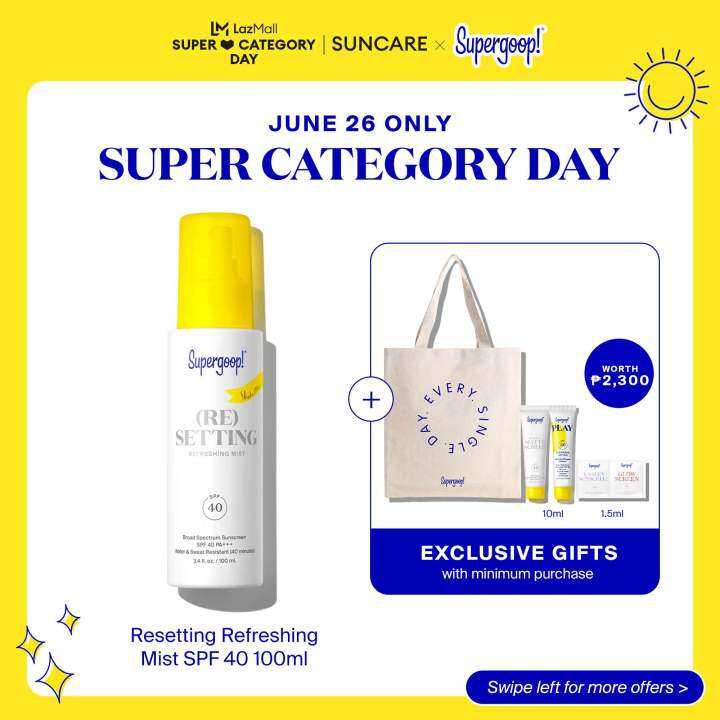 Supergoop! (Re)setting Refreshing Mist SPF 40 PA++++ 100ml | Lazada PH
