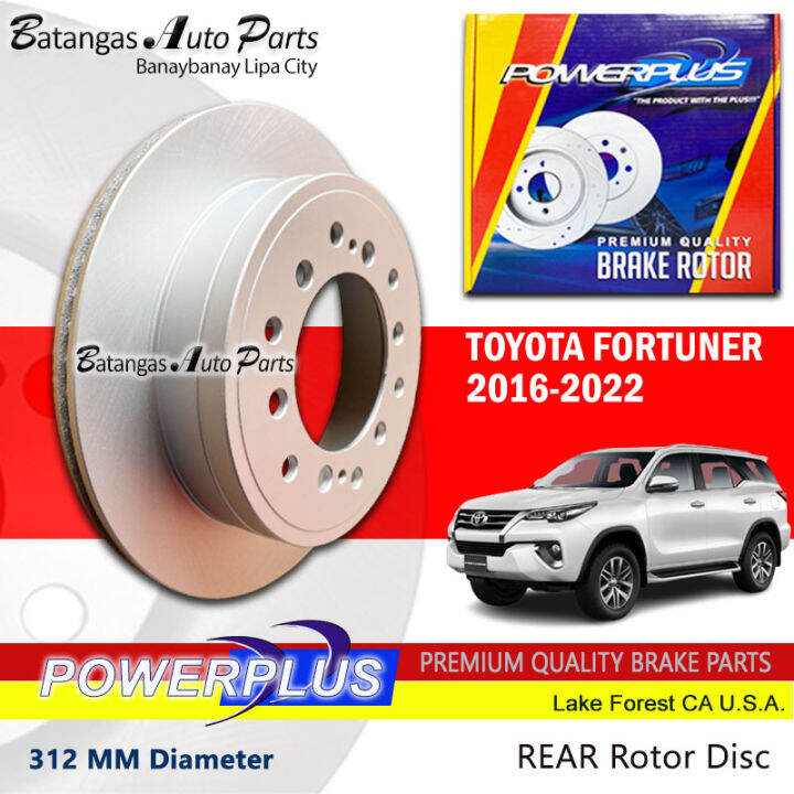 REAR ROTOR DISC TOYOTA FORTUNER 2016-2022 312MM DIAMETER 1PC | Lazada PH