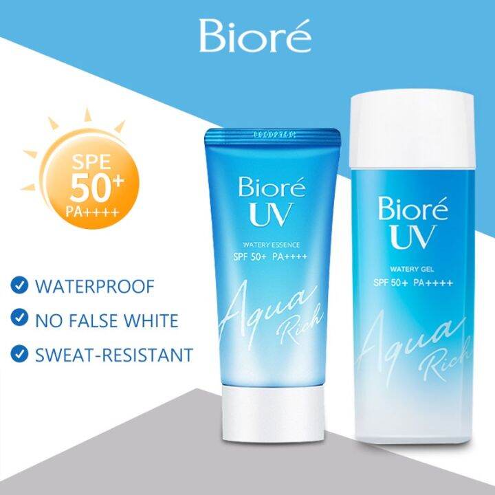 Biore UV Aqua Rich Watery Sunscreen - SPF 50+ PA++++ Sunblock, Hydrating Water Gel for Daily Use ...