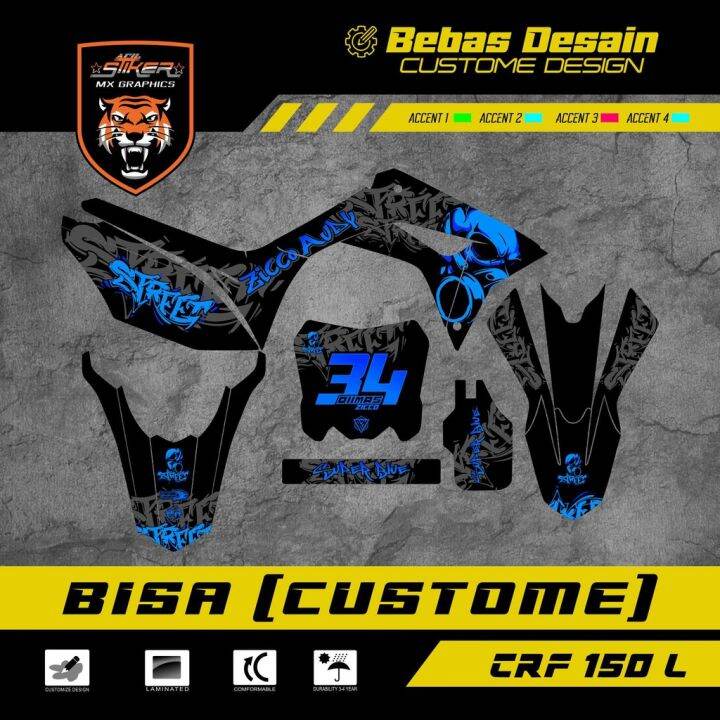 DECAL KLX GORDON KEREN DECAL TRAIL SUPERMOTO CUSTOM DESAIN | Lazada ...